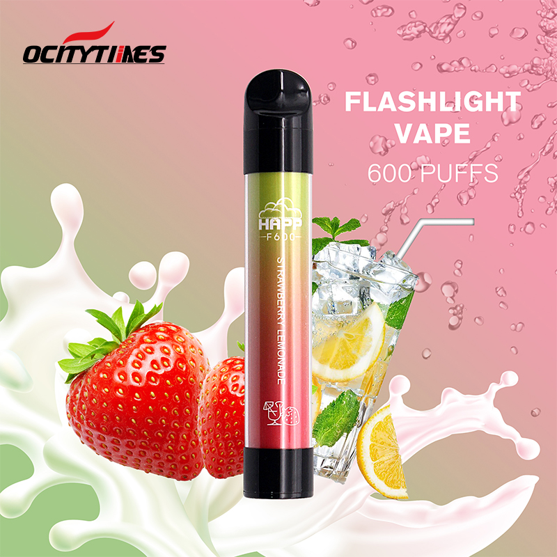 Strawberry ice LED flashlight 600 puffs disposable pod vape pen - Buy ...