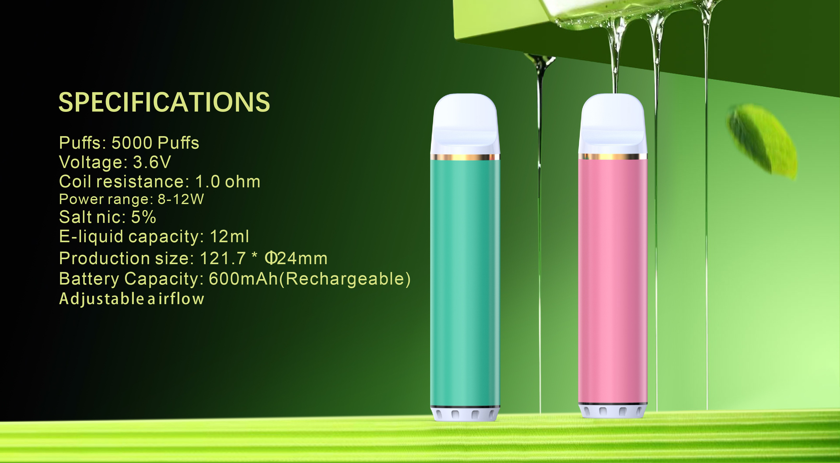 5000 puffs big power mesh coil rechargeable vape electronic cigarette ...